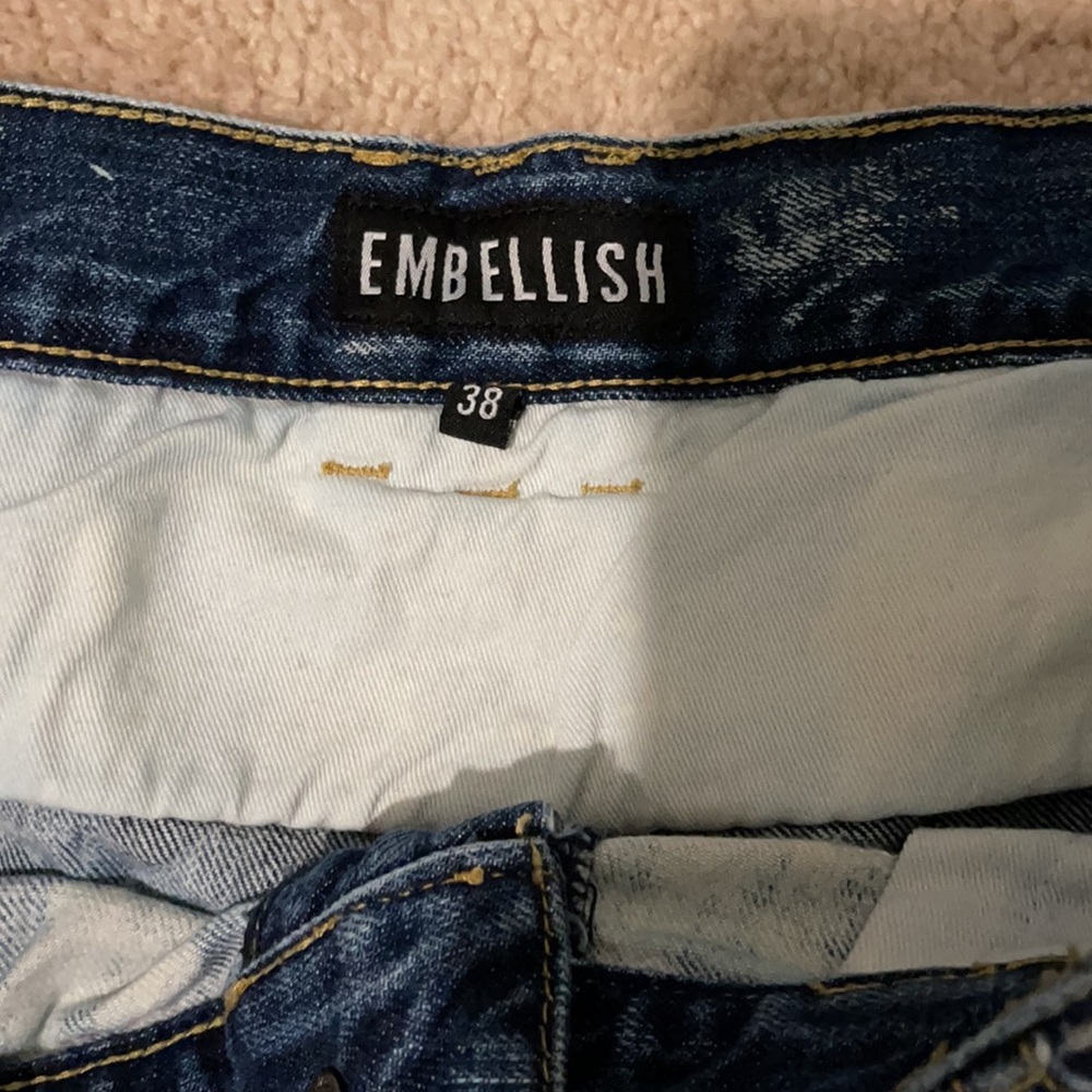 Authentic Embellish Denim Biker Jeans Mens - Gem